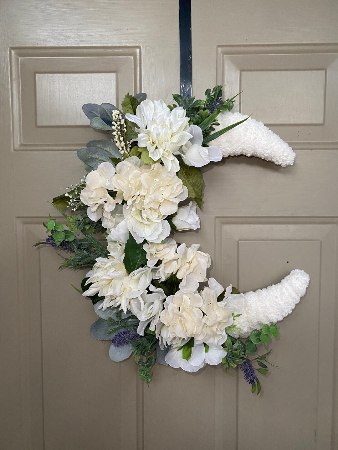 Crescent Moon Wreath, White Wreath, Celestial Wreath, Cottage Core ...