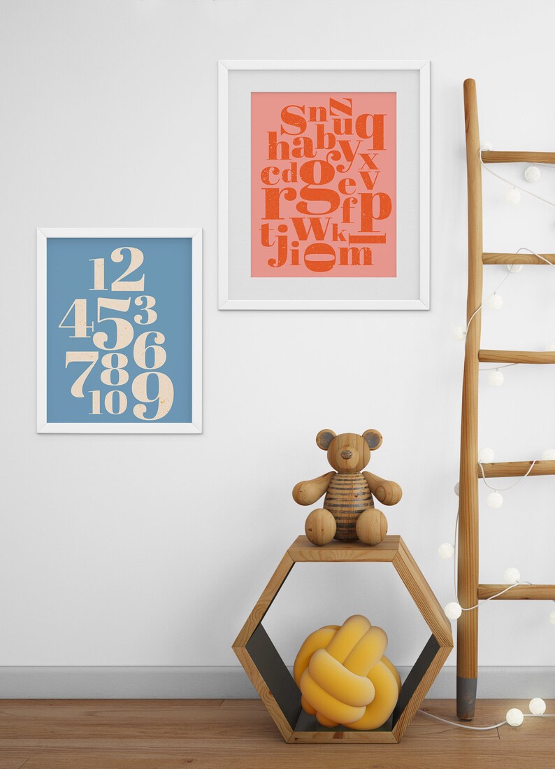 Pink Alphabet Typography Print - Etsy