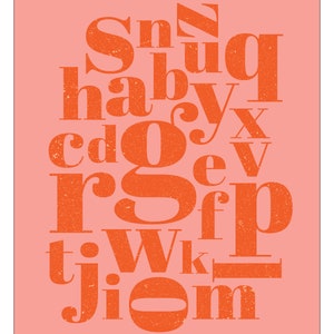 Pink Alphabet Typography Print - Etsy