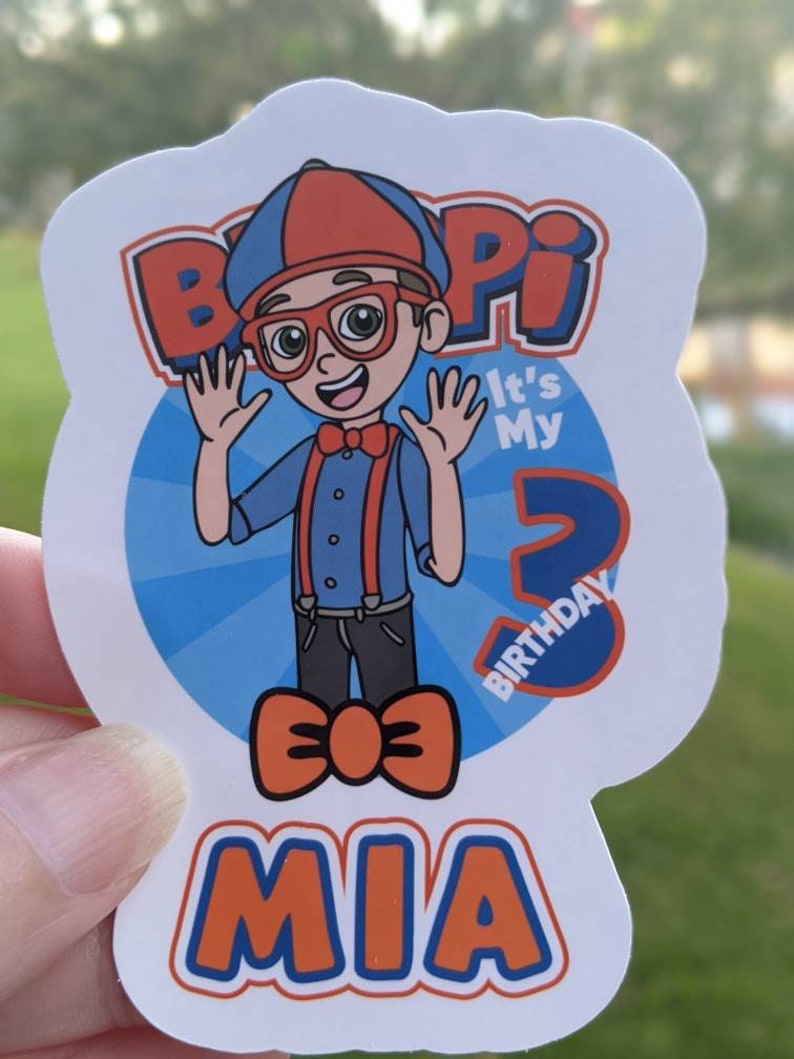 Blippi Stickers Personalized Stickers Custom Name Party - Etsy
