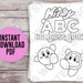 Kirby ABC Coloring Book - Instant Download PDF - Etsy