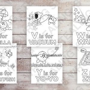 Kirby ABC Coloring Book - Instant Download PDF - Etsy