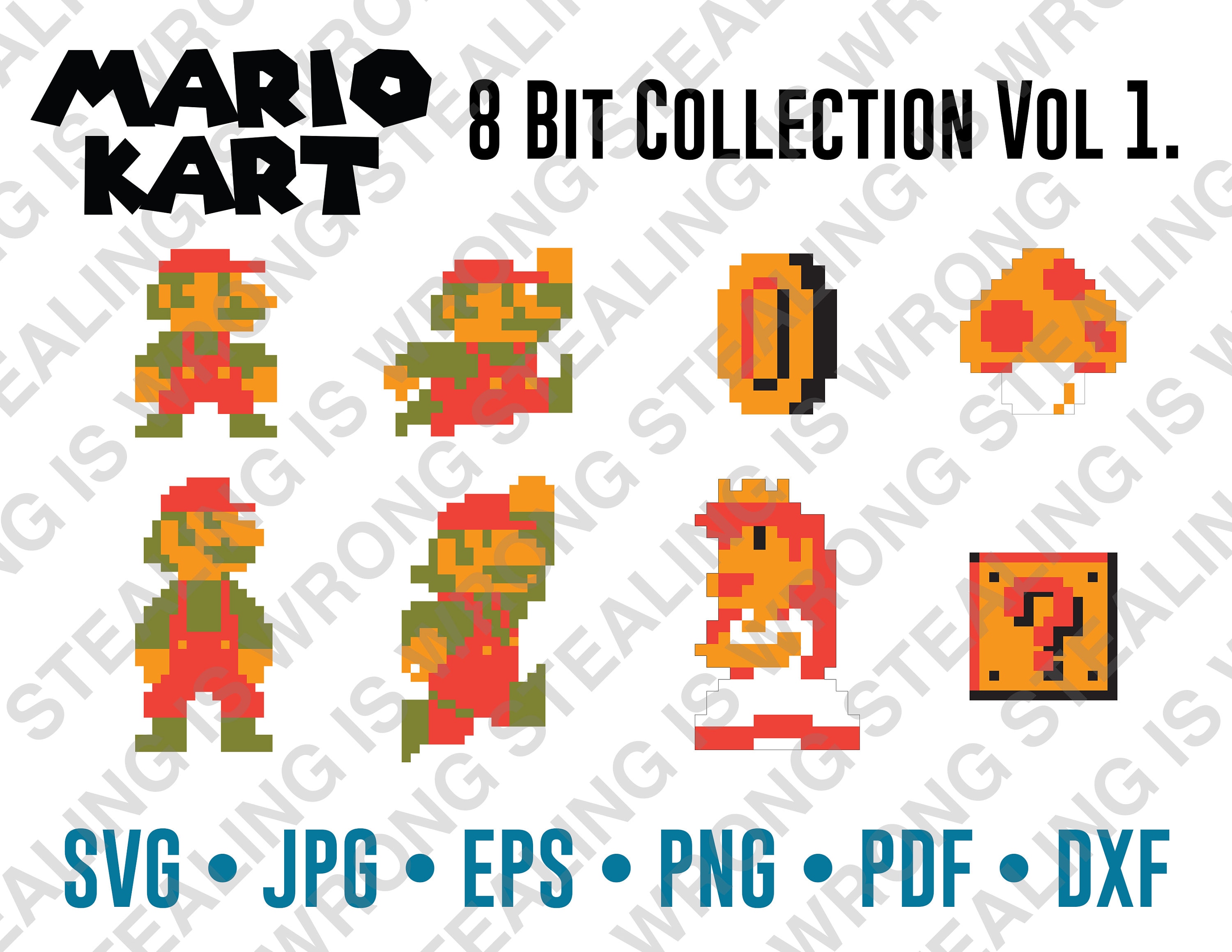 8 Bit Super Mario Collection Vol. 1 Digital Files Only - Etsy