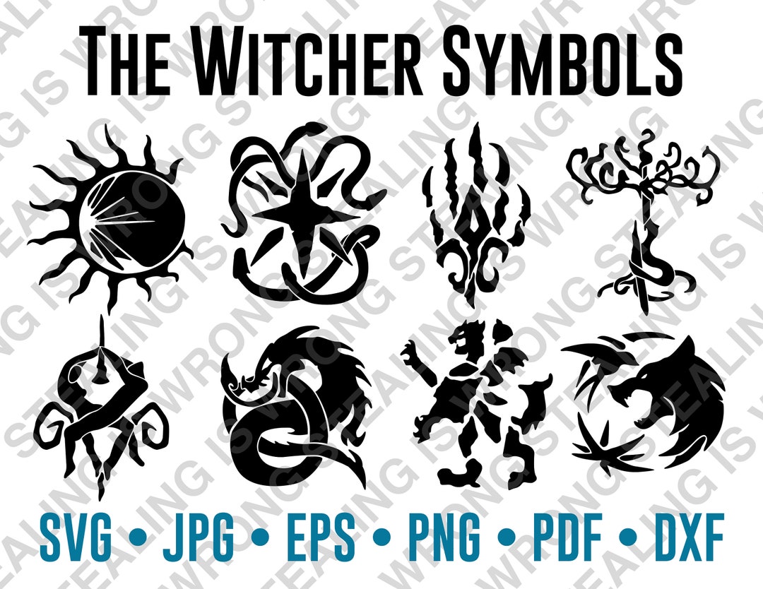 The Witcher Symbols | Digital Files Only | Svg, Jpg, Png, Eps, Pdf, Dxf ...