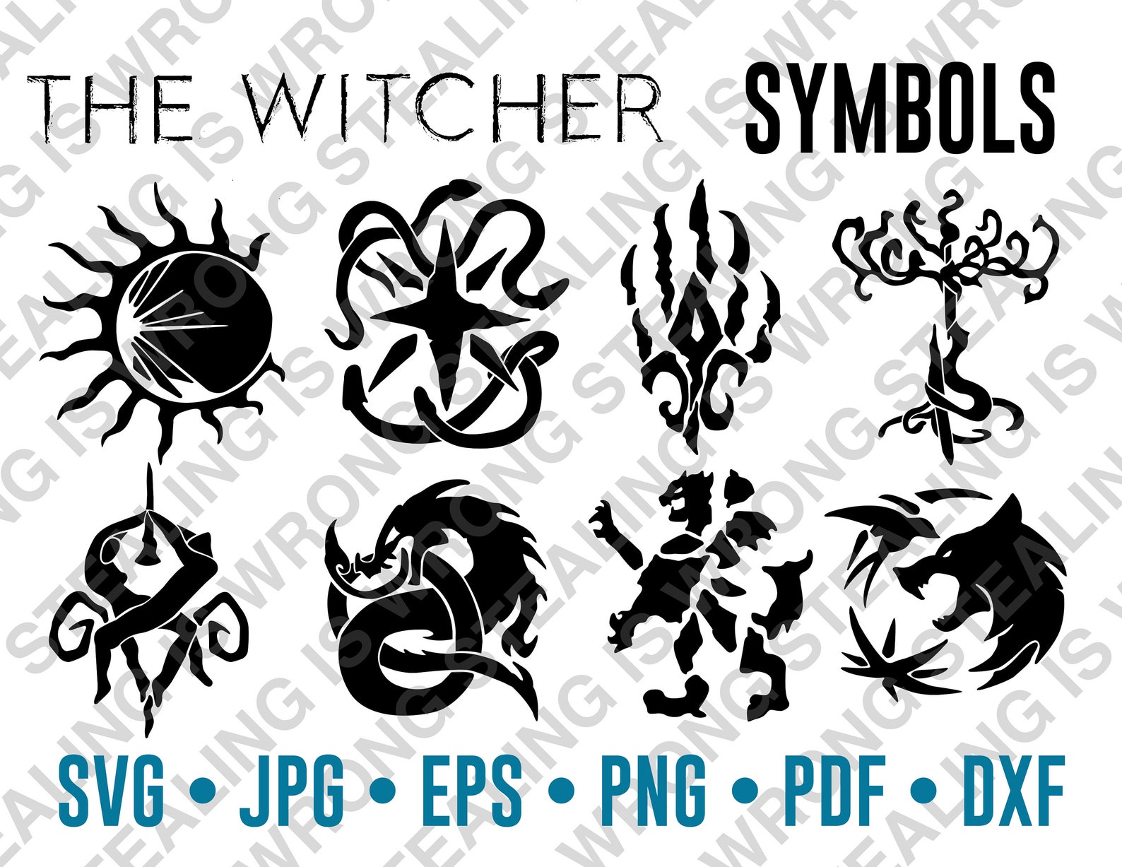 The Witcher Symbols Digital Files Only Svg Jpg Png Eps - Etsy