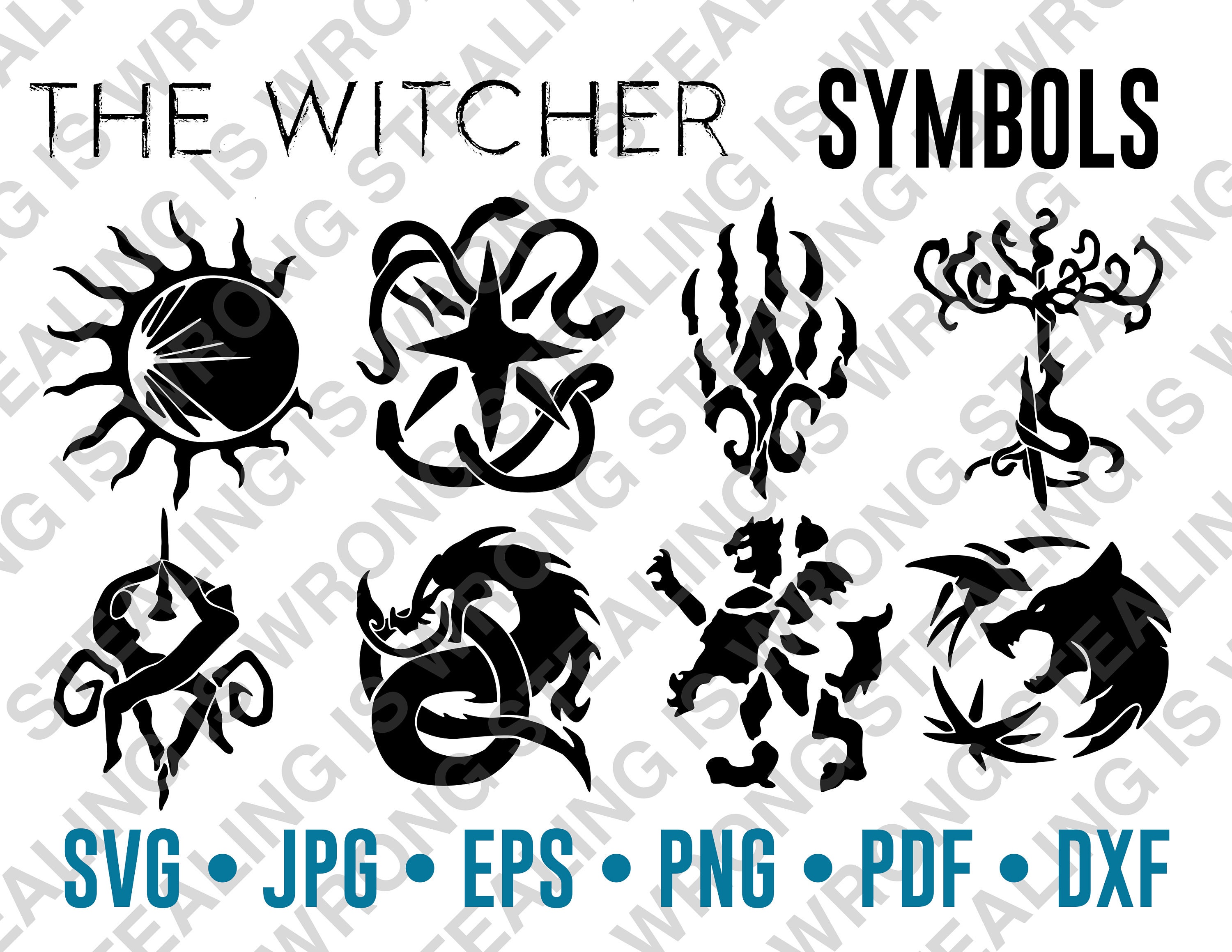 The Witcher Symbols Digital Files Only Svg Jpg Png Eps - Etsy
