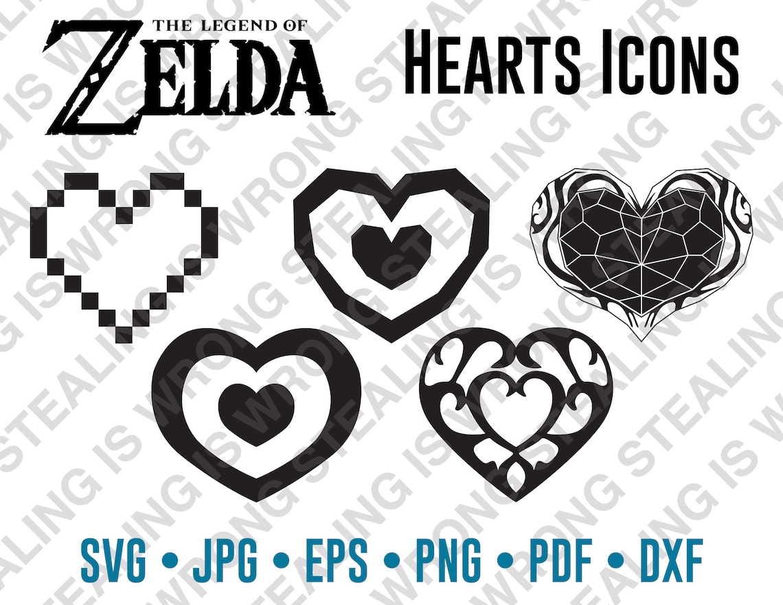 Legend of Zelda Heart Icons Digital Files Only Svg Jpg - Etsy