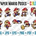 Paper Mario - Mario Poses Collection - COLOR | Digital Files Only | Svg ...