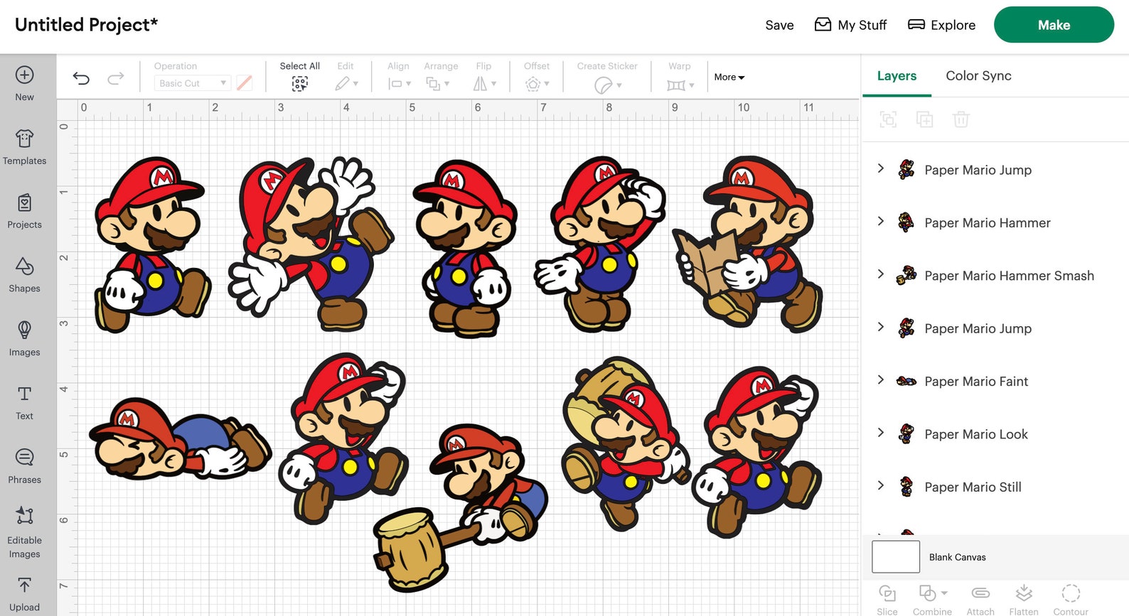 Paper Mario - Mario Poses Collection - COLOR | Digital Files Only | Svg ...