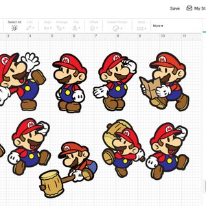 Paper Mario - Mario Poses Collection - COLOR | Digital Files Only | Svg ...