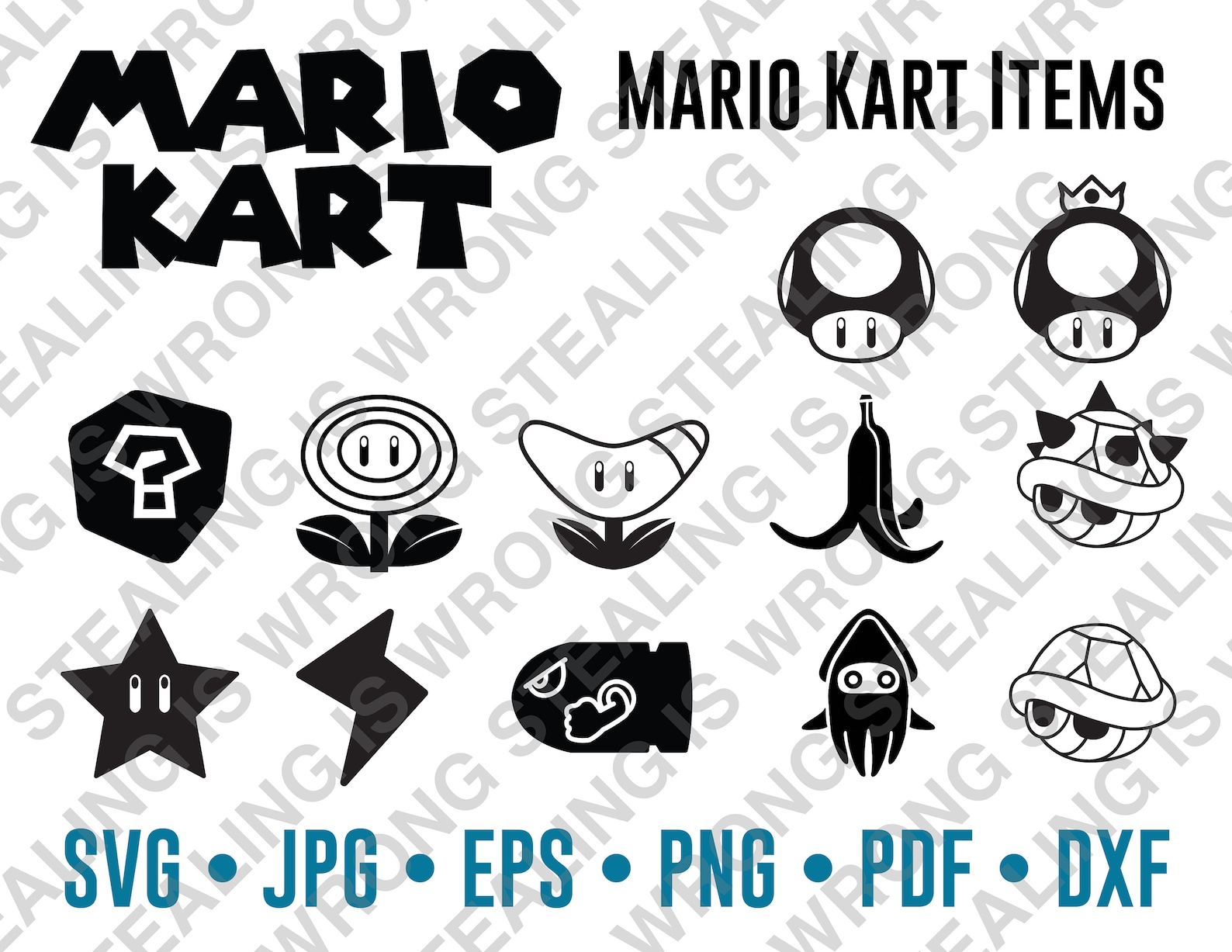 Mario Kart Items Collection Digital Files Only Svg Jpg - Etsy