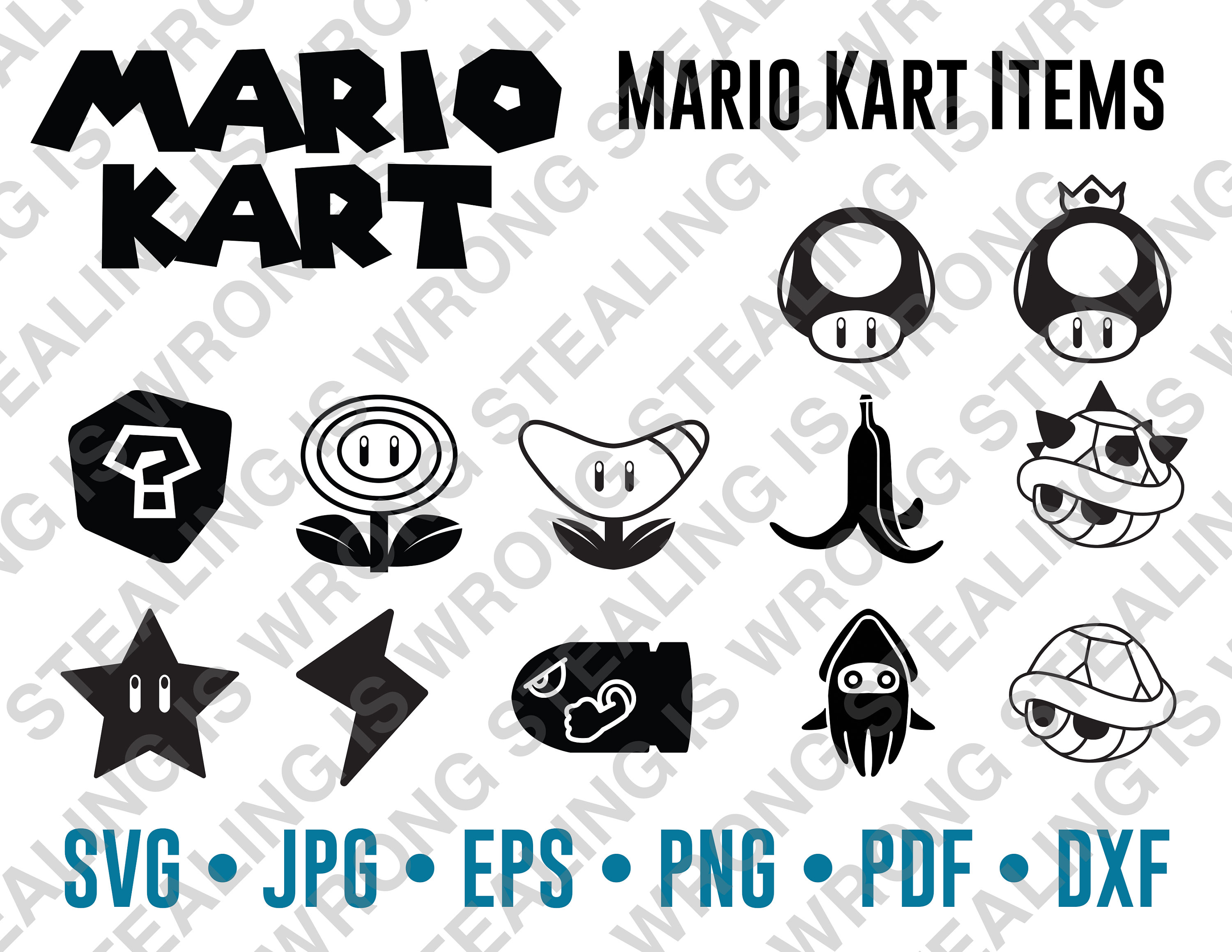 Mario Kart Items Collection Digital Files Only Svg Jpg - Etsy
