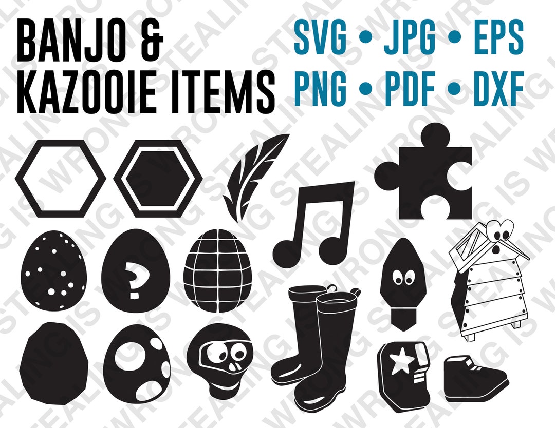 Banjo Kazooie Items Digital Files Only Svg, Jpg, Png, Eps, Pdf, Dxf - Etsy