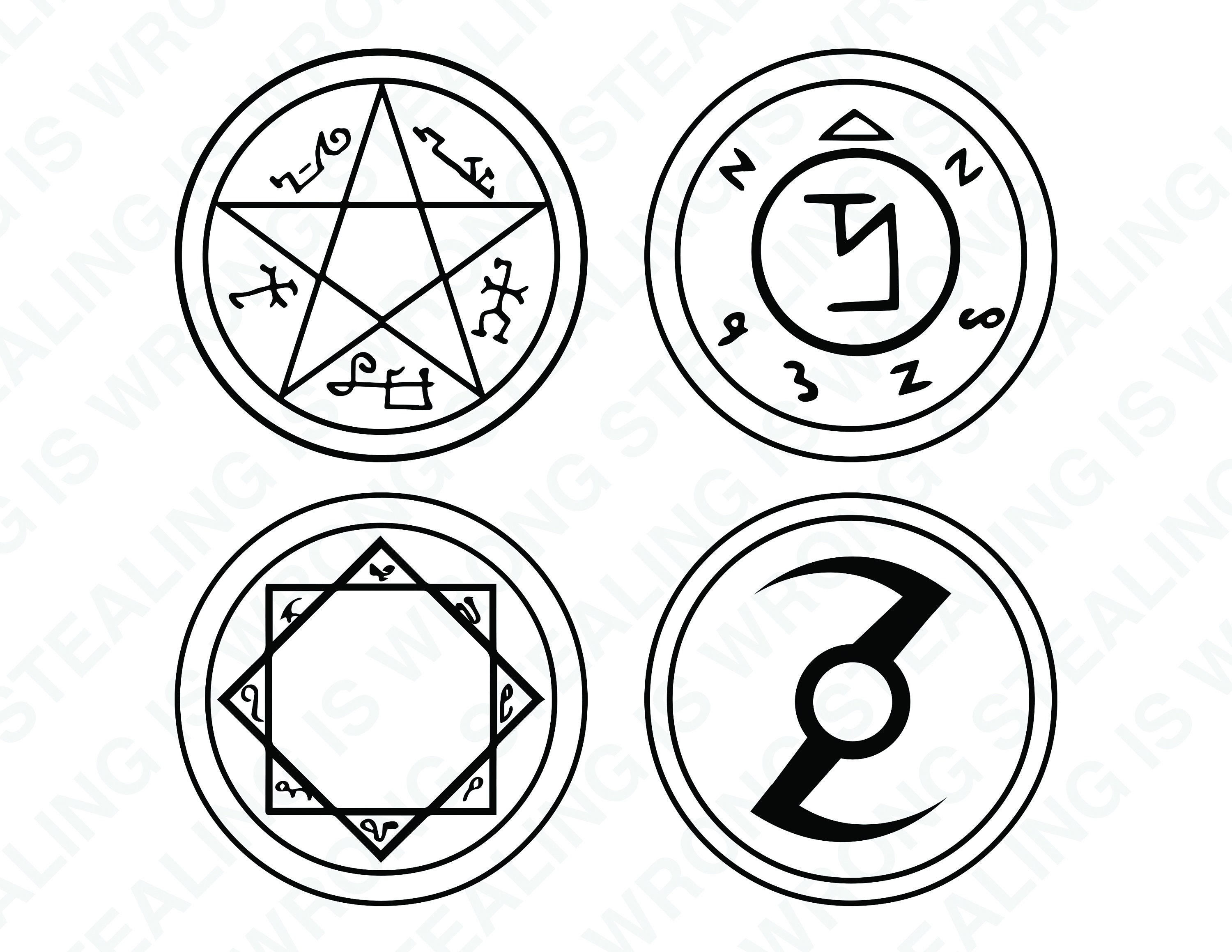 Supernatural Symbols Text | Digital Files Only | Svg, Jpg, Png, Eps ...