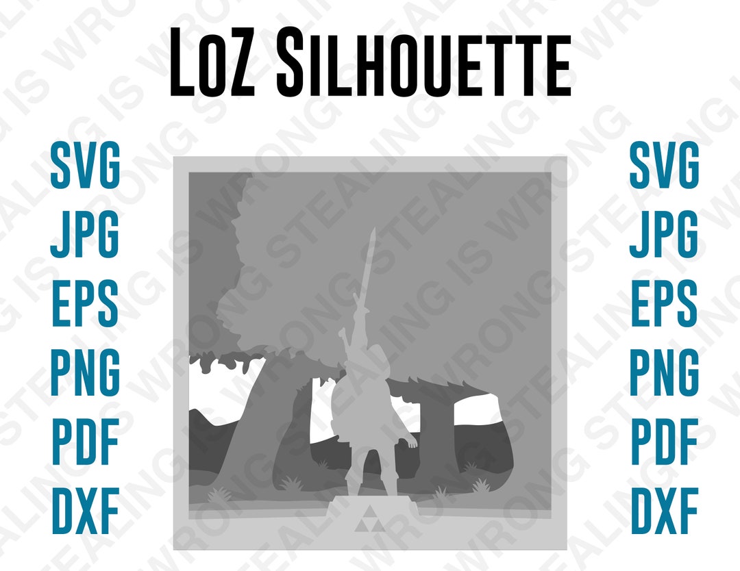 Zelda Breath of the Wild Master Sword Silhouette: Layered SVG, DXF, PDF ...