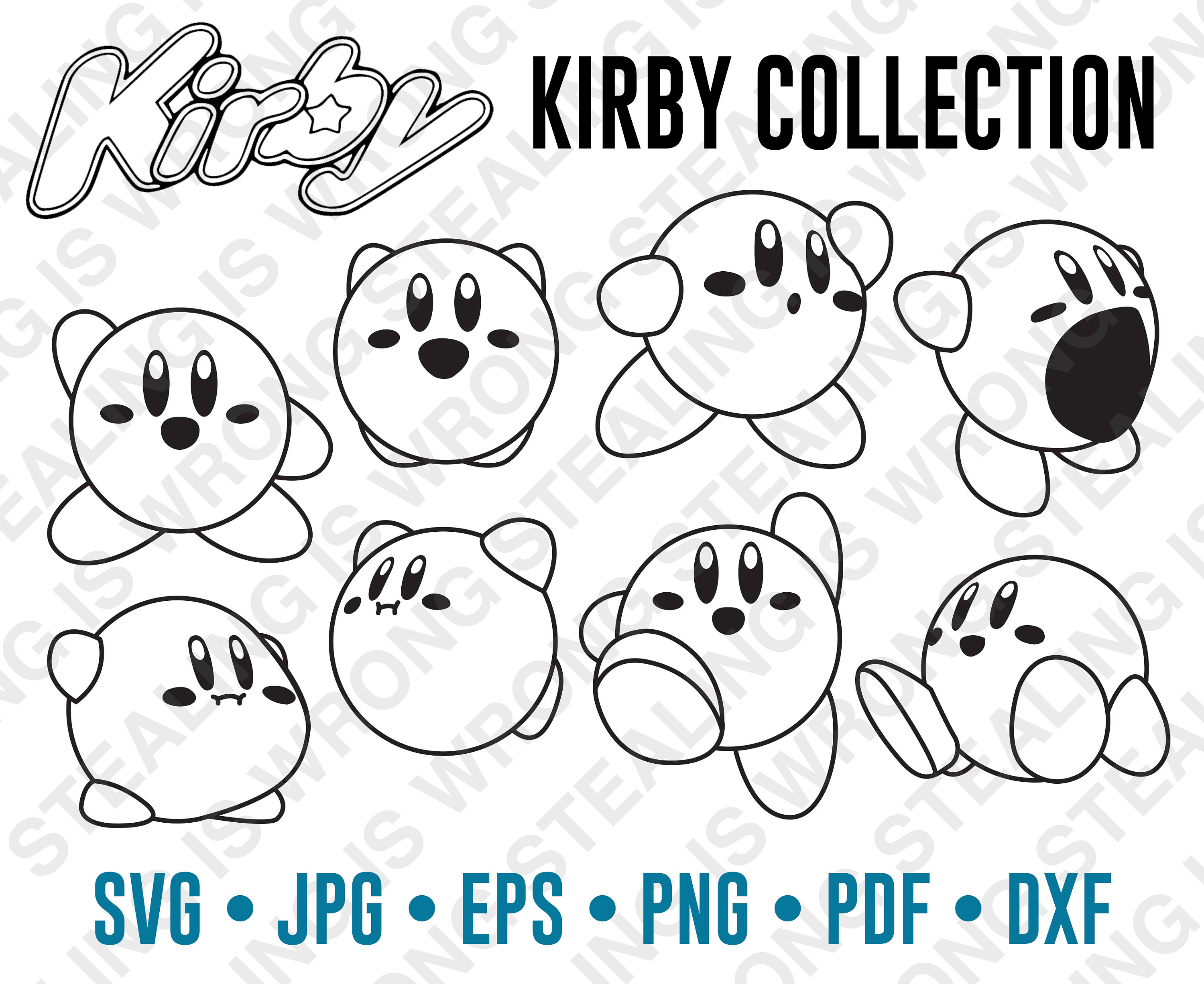 Kirby Collection Digital Files Only Svg Jpg Png Eps - Etsy