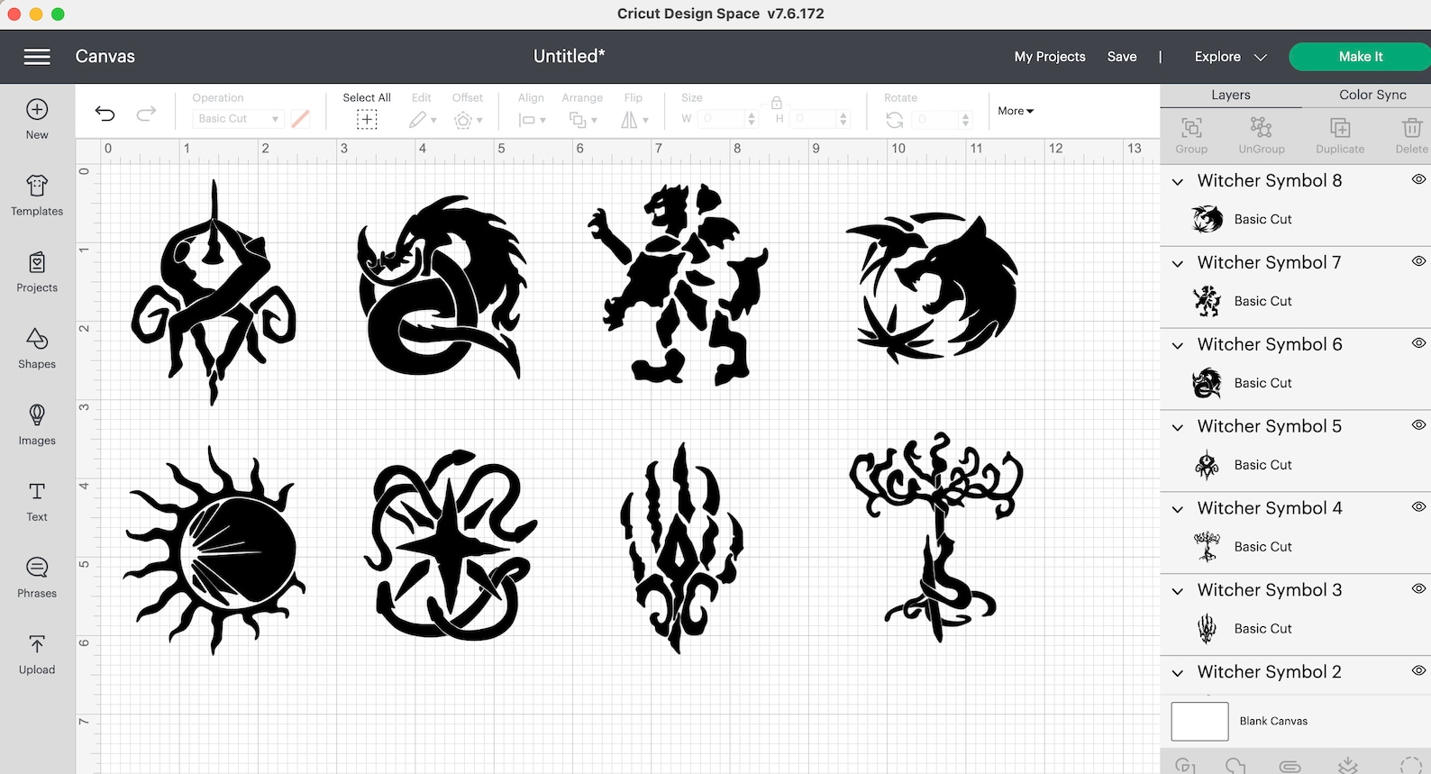 The Witcher Symbols | Digital Files Only | Svg, Jpg, Png, Eps, Pdf, Dxf ...
