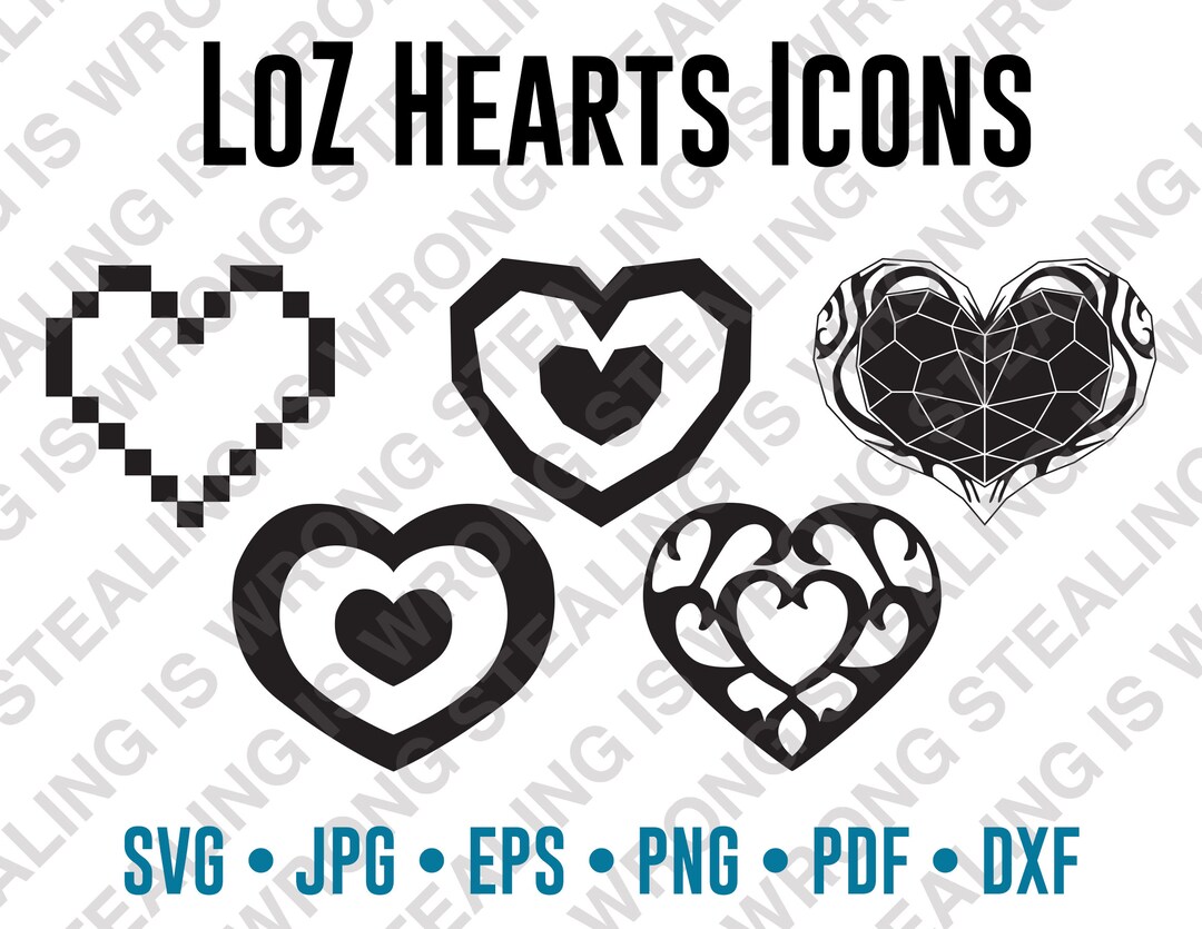 Legend of Zelda Heart Icons | Digital Files Only | Svg, Jpg, Png, Eps ...