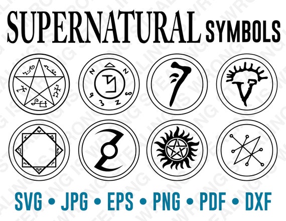 Supernatural Symbols Text Digital Files Only Svg Jpg | Etsy