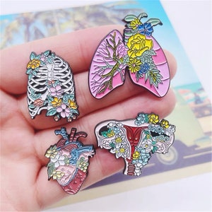 Anatomical Organ Pinspin Lapel Enamel Pinsocially Lapel - Etsy