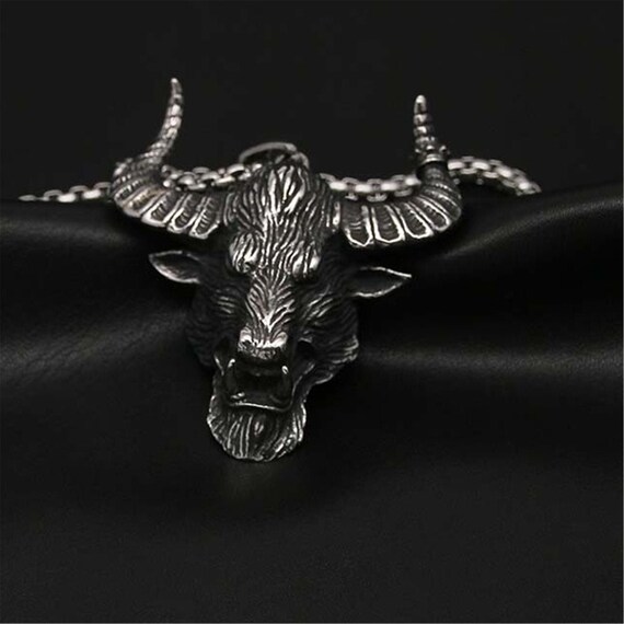 Bull Demon Stainless Steel Pendant Necklace | Etsy