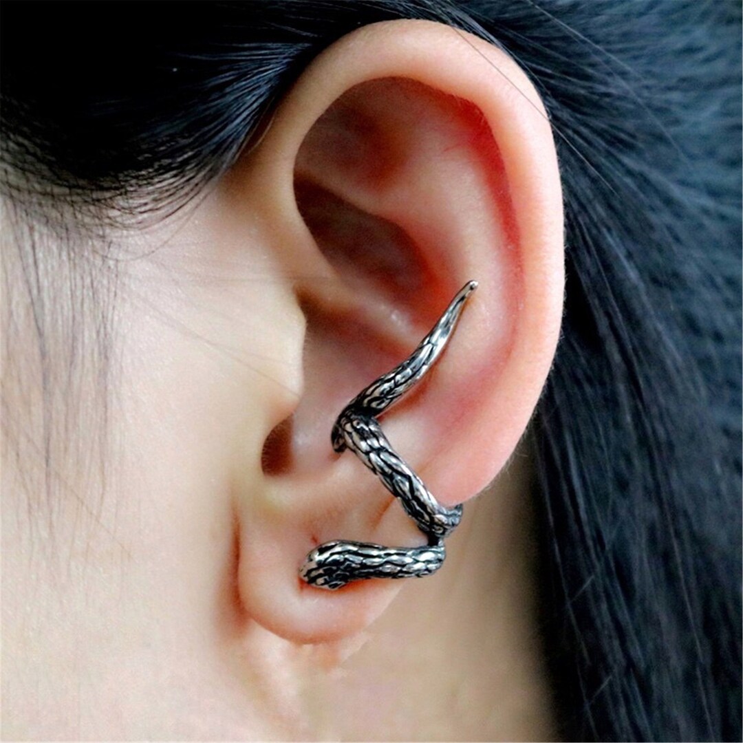 Snake Ear Cuff,ear Cuff, Gothic Ear Cuff,stainless Steel Earrings ...