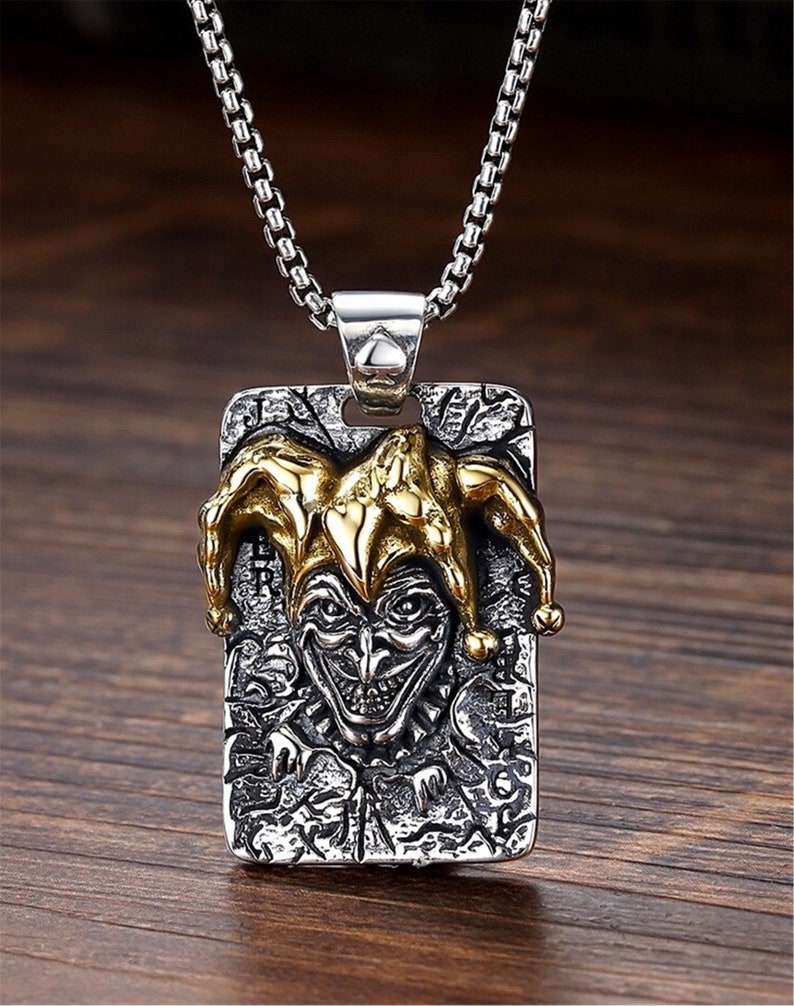 Joker Pendant Necklace Sterling Silver Eboy Jewelry Genuine - Etsy