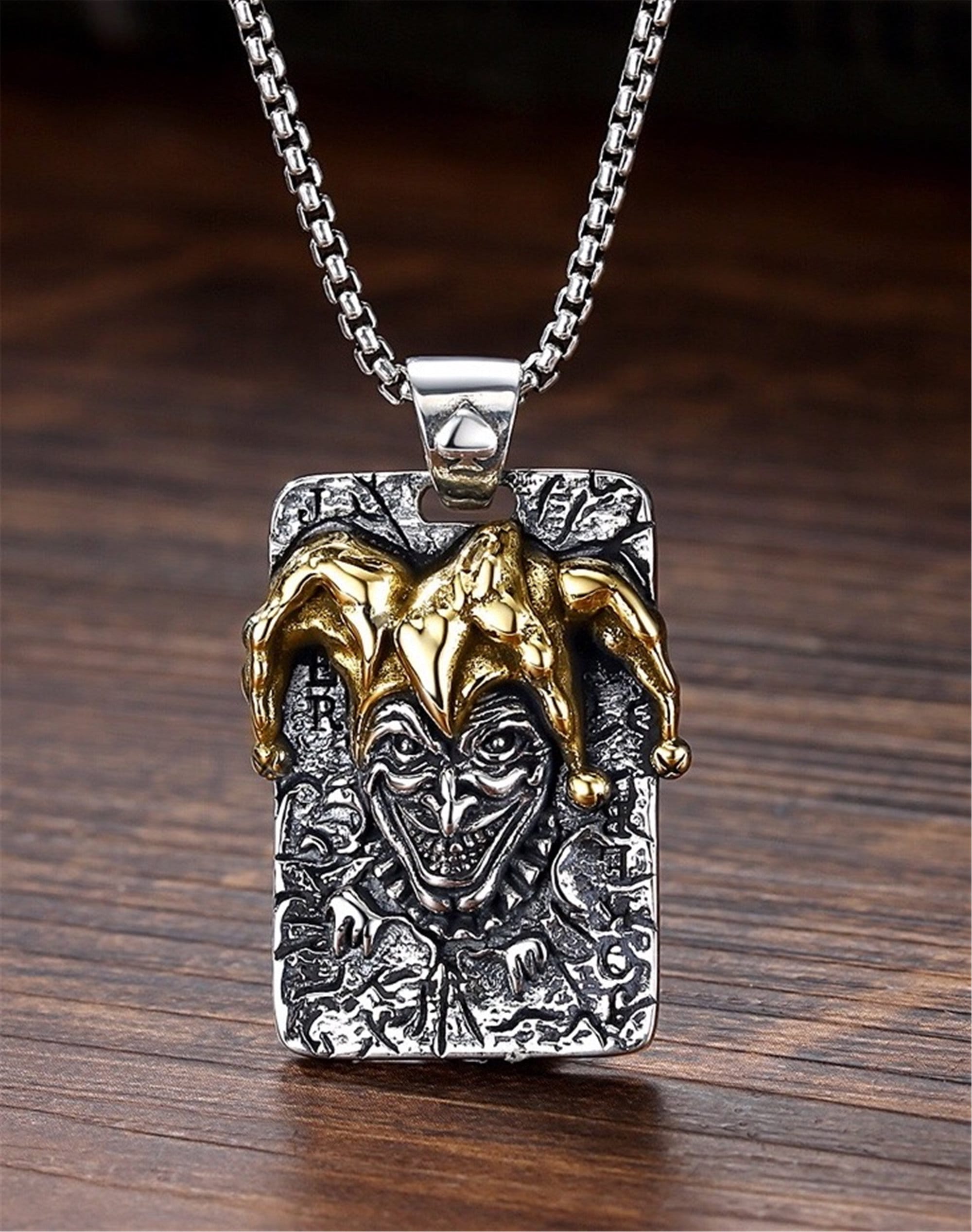 Joker Pendant Necklace Sterling Silver Eboy Jewelry Genuine - Etsy