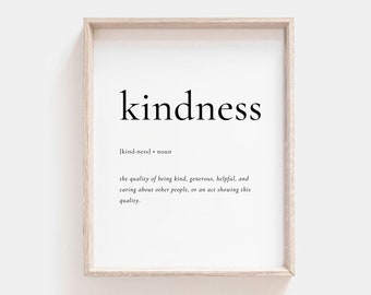 Kind Definition Wall Art - Etsy