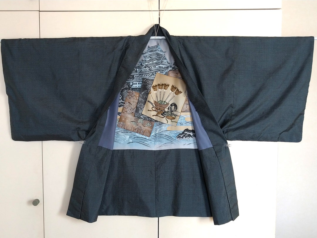 Kimono Jacket / Indigo Blue Coat / All Seasons Jacket / Silk Haori ...