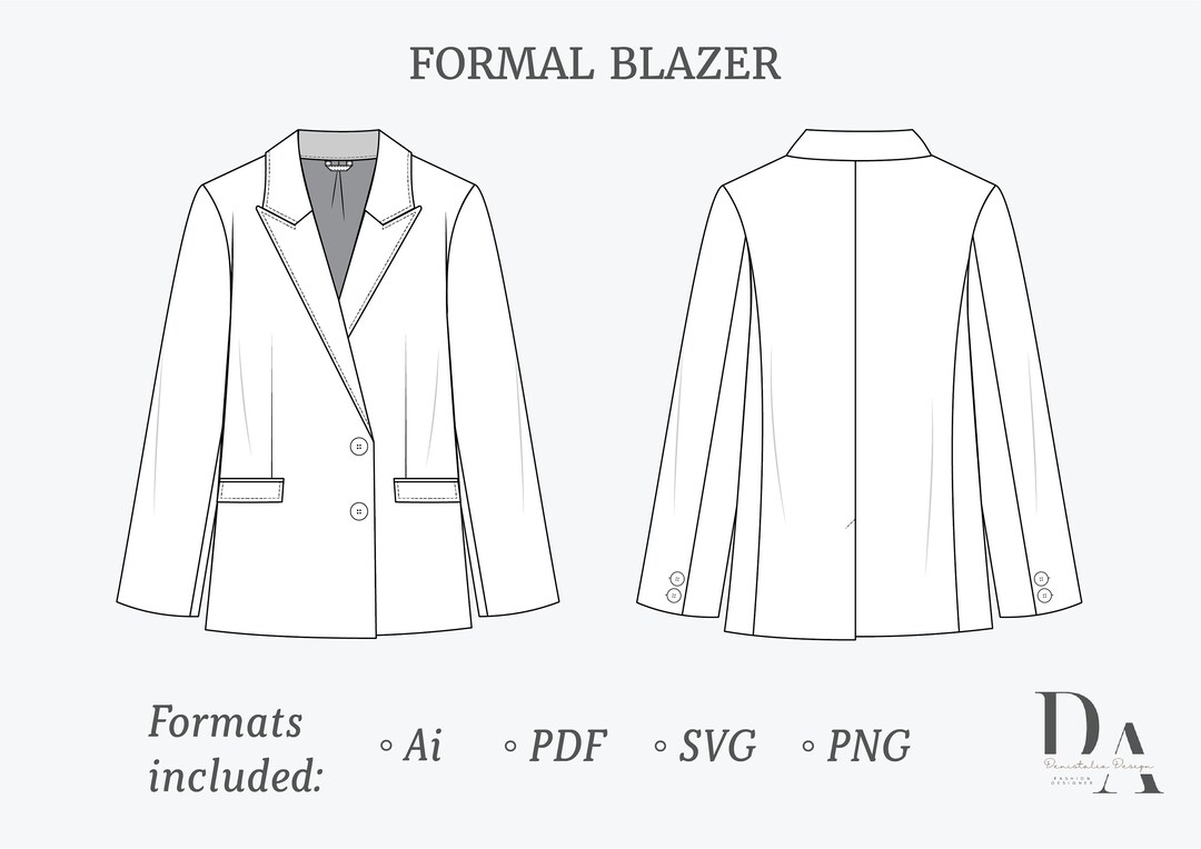 Flat Sketch Formal Blazer - Etsy
