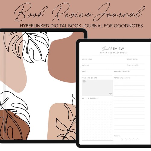 Reading Journal Sheet Digital Planner A4 Letter | Etsy