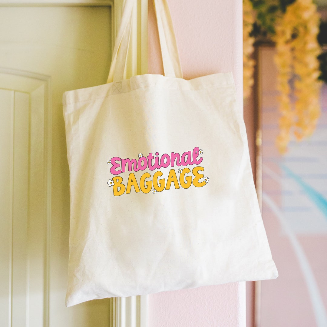 EMOTIONAL BAGGAGE // Canvas Tote Bag for Mental Health Self Care ...