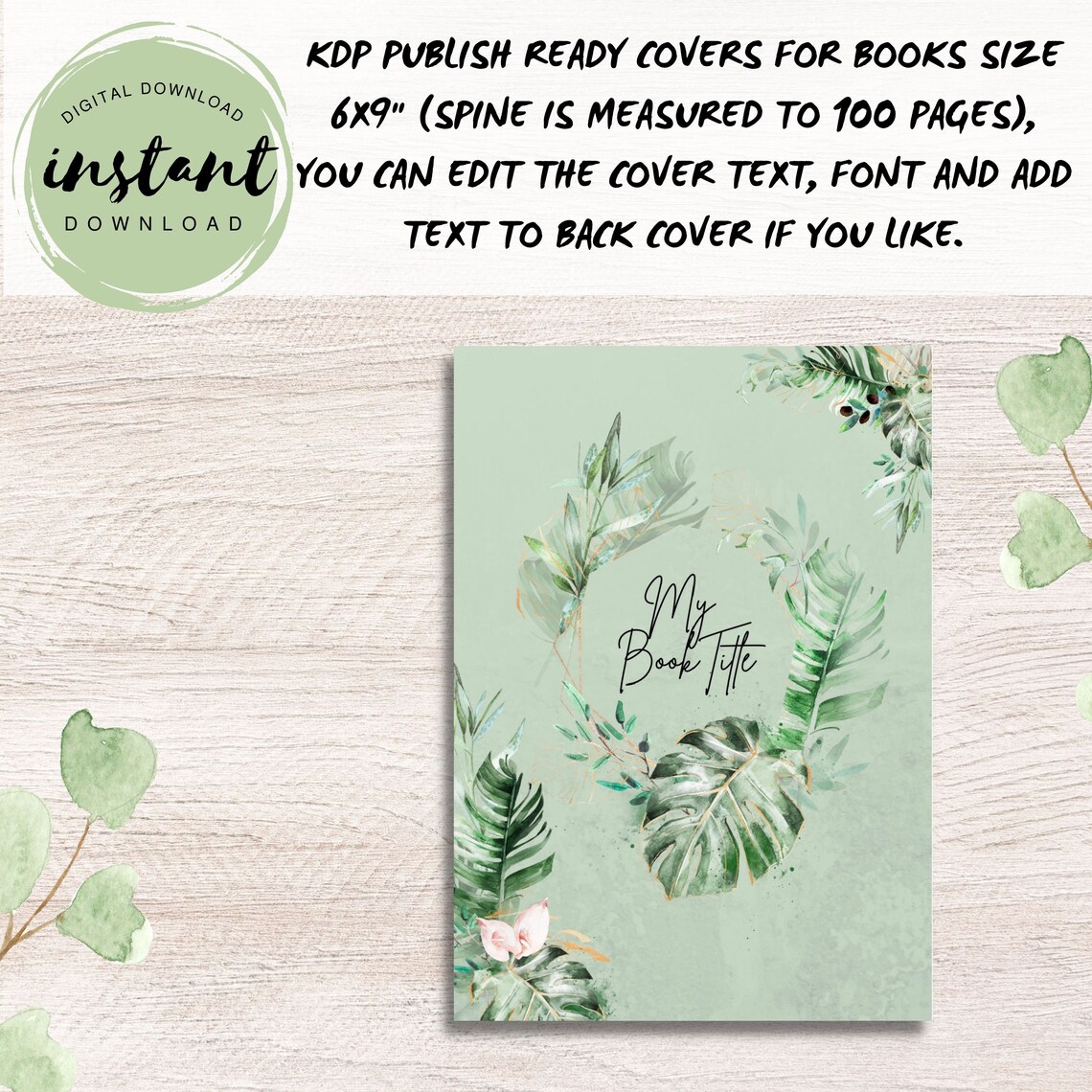 Paperback Book Cover Bundle KDP | 6x9'' | Digital Notebook Cover ...