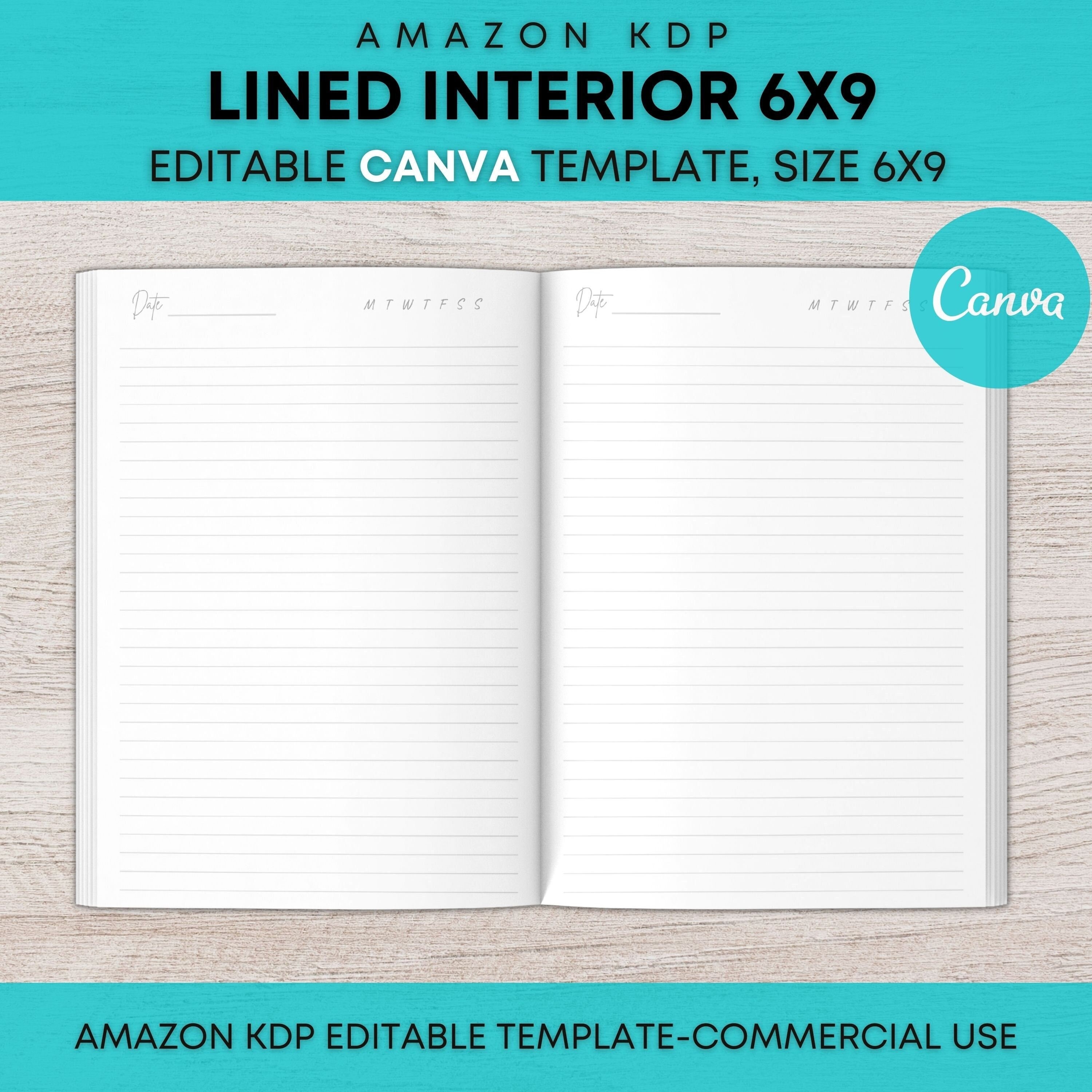 KDP Interiors Canva Template For Low Content Books 100 Page Lined