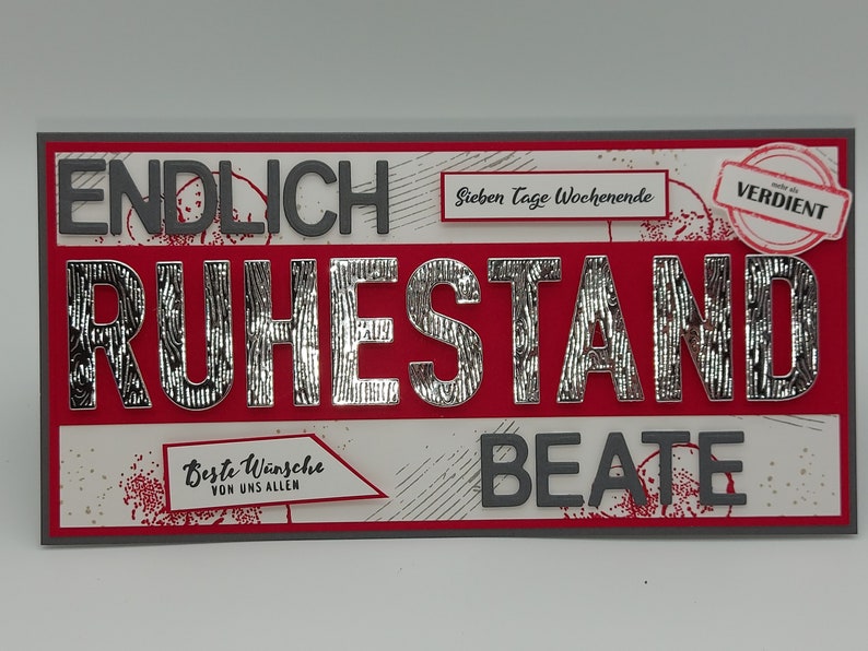 Abschiedskarte Kollege/in Ruhestand Rente Wunschfarbe - Etsy.de