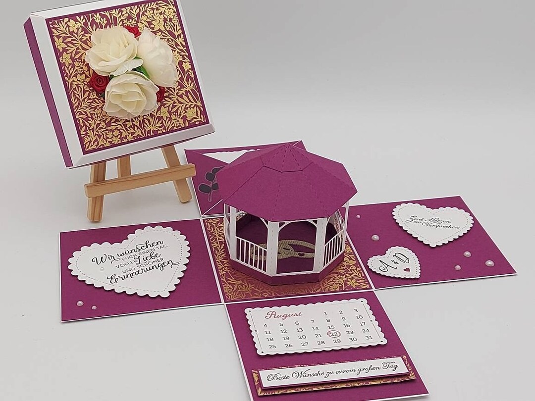 Explosion Box for Weddings With Pavilion and Rose Decor, Romantic and ...