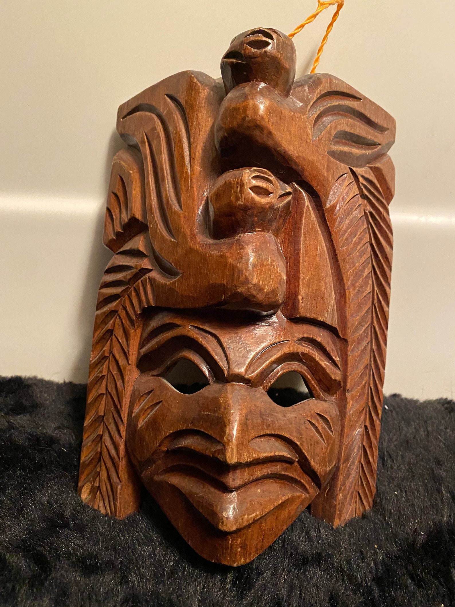 Sacred Quetzal Wooden Mask, Guatemala Carved Art (10"x7") - Etsy