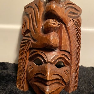 Sacred Quetzal Wooden Mask, Guatemala Carved Art (10"x7") - Etsy