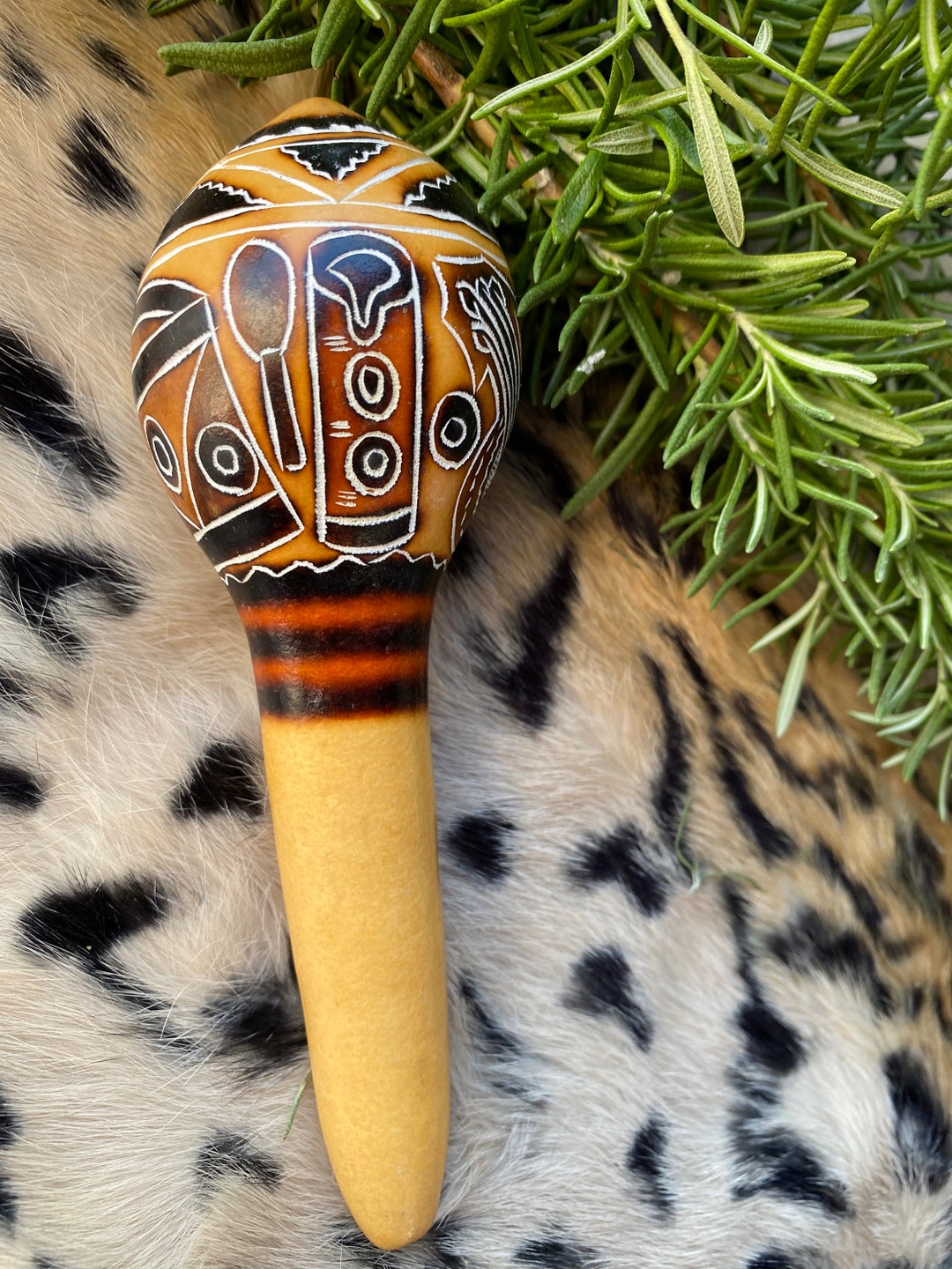 Peruvian Craved Gourd Rattle/healing/sound Journey - Etsy