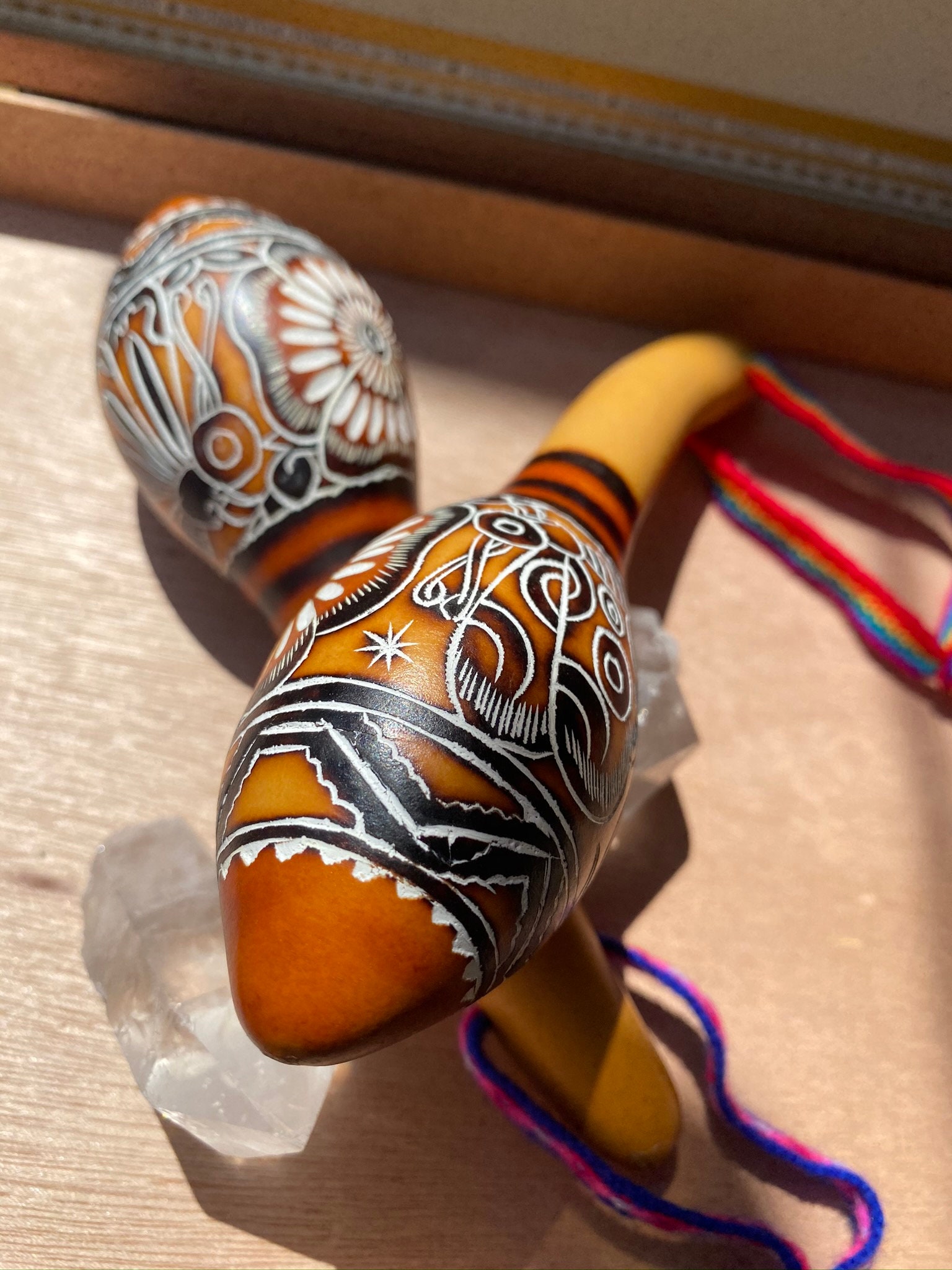Peruvian Carved Gourd Rattle, Shamanic Healing Sound Instrument - Etsy