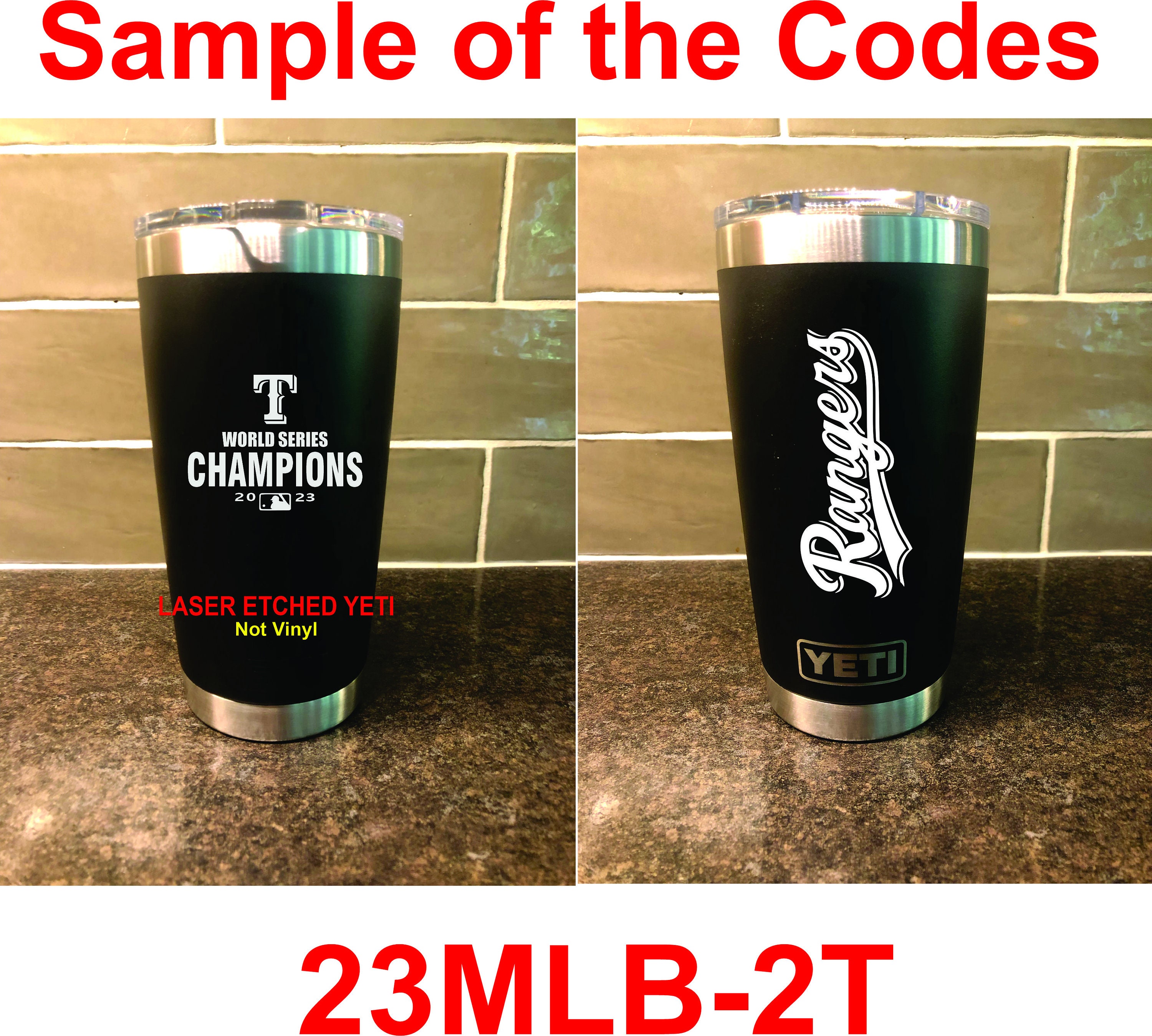 2023 Texas Rangers World Series Champions 20 or 30 Oz. Laser Etched ...