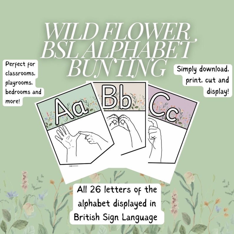British Sign Language Alphabet Bunting BSL Sign for Classrooms BSL ...