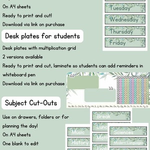 Botanical Themed Classroom Decor for Teachers | Succulent Prints Cut ...
