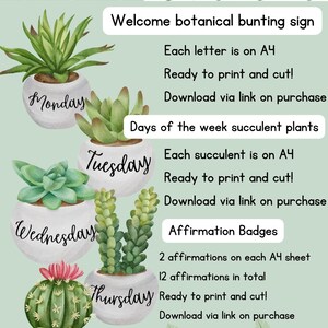 Botanical Themed Classroom Decor for Teachers | Succulent Prints Cut ...