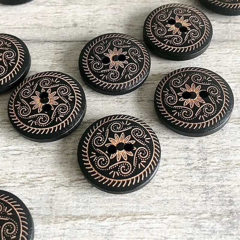 Engraved Wood Button - Etsy