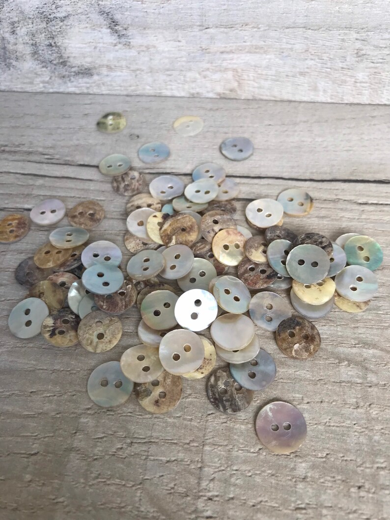 REAL MOTHER of PEARL Buttons 10mm/ 15mm Shell Buttons Free - Etsy