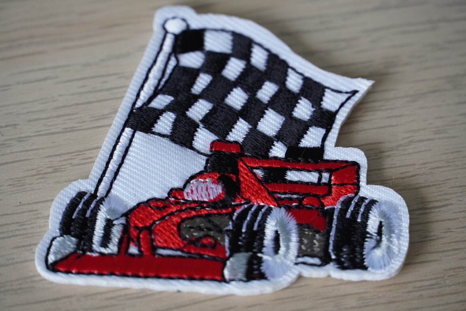 Race Car Iron-on Patch, Motor Sports Badge, Red Racing Car, Formula 1 ...