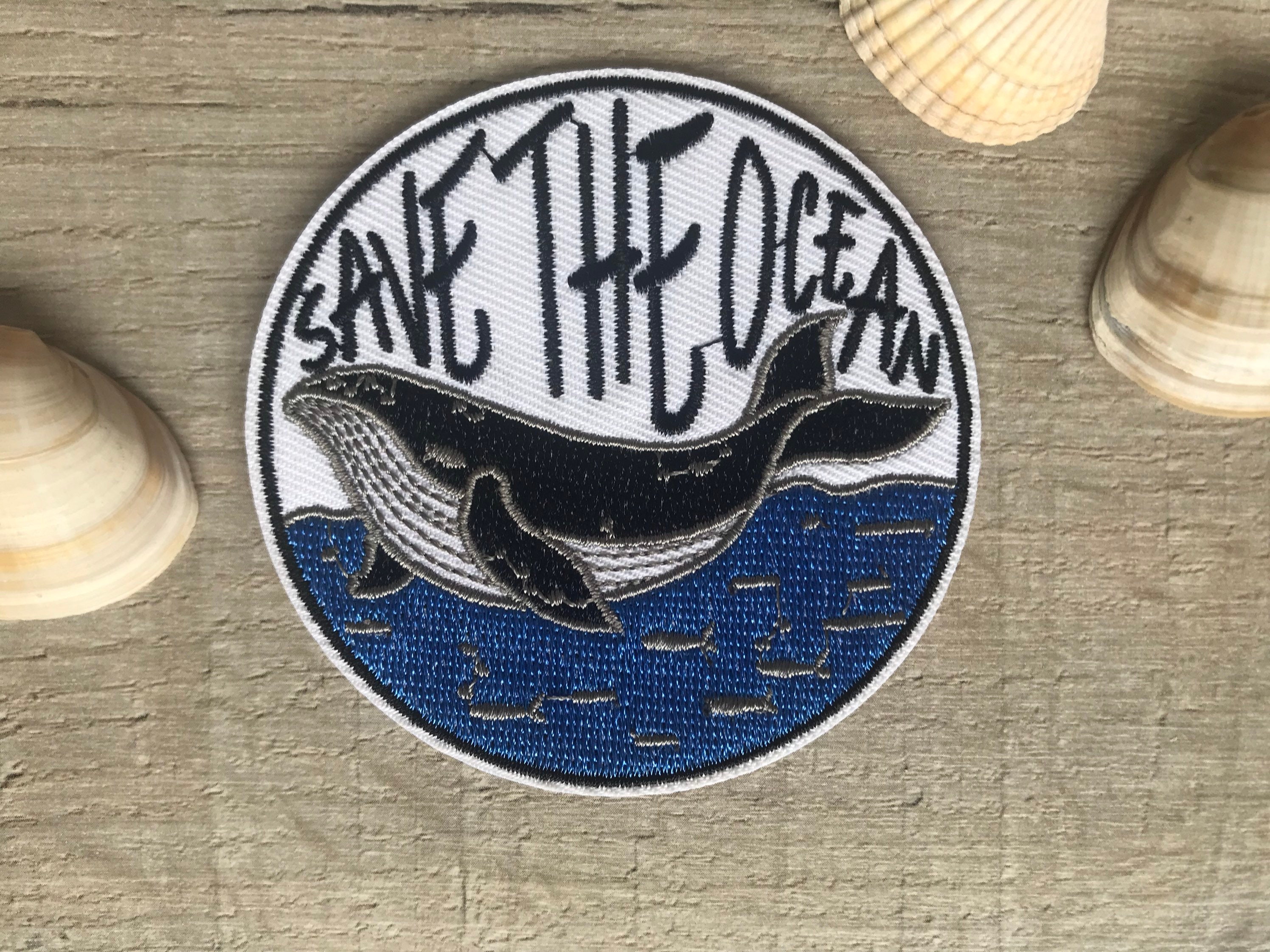 Iron on Patch Save the Ocean Earth Day / Ocean Wave Patch. - Etsy UK
