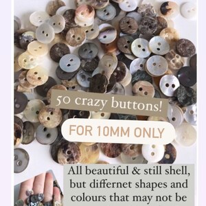 REAL MOTHER of PEARL Buttons 10mm/ 15mm Shell Buttons Free - Etsy